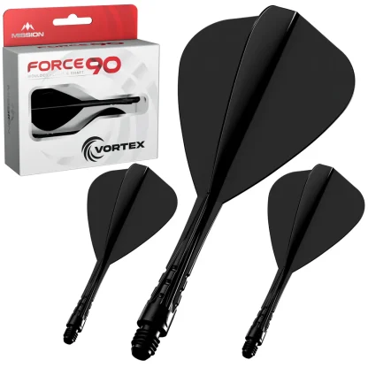 Mission Force 90 Vortex – Kite – Solid Black – Moulded Flight and Shaft ...